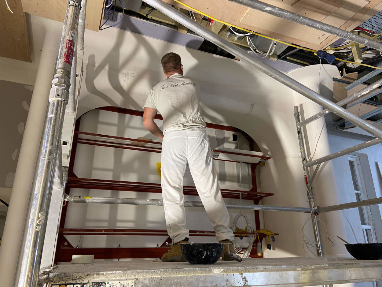 Bespoke Plasterwork for The Connaught’s Red Room Bar